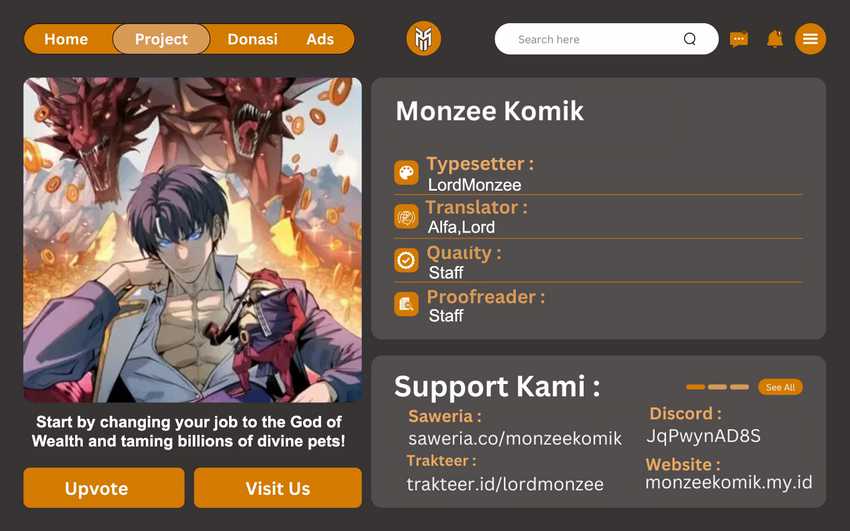 Komik Start by changing your job to the God of Wealth and taming billions of divine pets ...